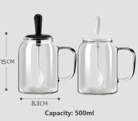 China Borosilicate Clear Glass Canisters Condiment Canisters With Lids for sale