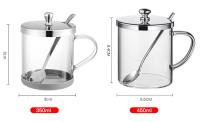 China Heat Resistant Glass Condiment Containers 450ml Condiment Jars for sale