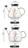 China 700ml High Borosilicate Glass Oil Dispensers Sauce Dispensers Clear Glass Canisters for sale