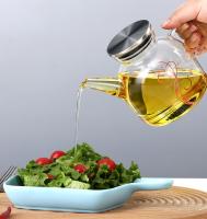 China 700ml High Borosilicate Glass Oil Dispensers Sauce Dispensers Clear Glass Canisters for sale