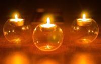 China Borosilicate Glass Decorative Glassware Double Wall Candle Holder Set for sale