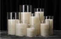 China Borosilicate Glass Candle Holder Cups Minimalist Cylinder Votive Cups for sale