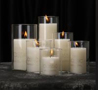 China Borosilicate Glass Candle Holder Cups Minimalist Cylinder Votive Cups for sale
