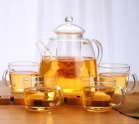 China Borosilicate Glass Tea Coffee Maker Set 1000ml Teapot 4x200ml Cups for sale