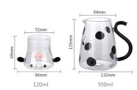 China 120ml 550ml Borosilicate Glasswares Milk Mug With Colored Handle for sale