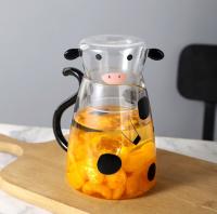 China 120ml 550ml Borosilicate Glasswares Milk Mug With Colored Handle for sale