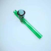 China Green Tubular Borosilicate Glass Pipe Funnel Tobacco Bowl Piece for sale