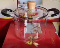 China high Borosilicate Glass Sauce Pot Steel Handle Kitchen Utensils for sale