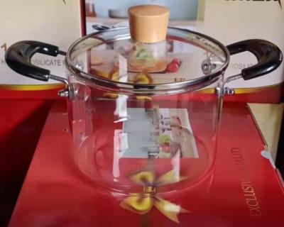 China high Borosilicate Glass Sauce Pot Steel Handle Kitchen Utensils for sale