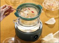 China Novolink Wholly High Borosilicate Glass Pot With Removable Steamer for sale