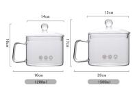 China 1500ML Hi Borosilicate Glass Steamer Pot Salad Soup Bowl Dinnerware Food Grade Lead Free for sale
