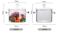 China 1500ML Hi Borosilicate Glass Steamer Pot Salad Soup Bowl Dinnerware Food Grade Lead Free for sale