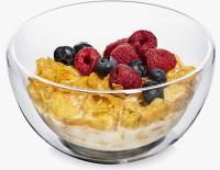 China Double Walled Double Wall High Borosilicate Glass Dinnerware Glass Bowl Heat Resistant for sale