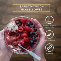 China Double Walled Double Wall High Borosilicate Glass Dinnerware Glass Bowl Heat Resistant for sale
