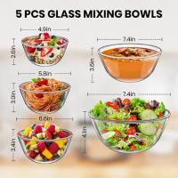 China Novolink Hi Borosilicate Glass Clear Glass Soup Bowls Transparent Mixing Set for sale
