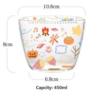 China Thick Decorated Borosilicate Glass Dinnerware 450ML Sturdy Milk Bowl for sale