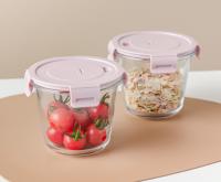 China 600ML Borosil Glass Dinner Set Takeaway Food Bowl With PP Lid for sale