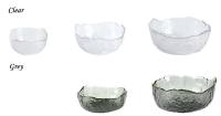 China Gold Edged Borosilicate Glass Dinnerware Salad Fruit Bowl Lux Set of 3 for sale