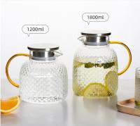 China Heat Resistant High Borosilicate Glass Pitcher 1200ml 400ml Teapot Set Of 8 for sale