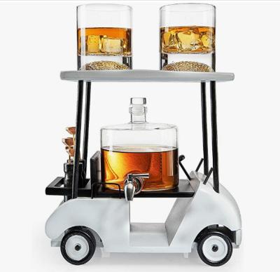 China Clear 850ml Borosilicate Glass Decanter For Whiskey Wine Gift Set for sale