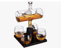 China Swordfish Borosilicate Glass Decanter Whiskey Dispenser Luxurious Set for sale
