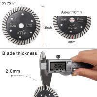 China Hot Press Sintered 75mm Diamond Saw Blade Super Thin Turbo Cutting Granite for sale