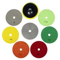 China 4 Inch Wet Dry 8 Piece Set Diamond Pads Polishing Granite Stone Concrete Marble 800 Grit for sale