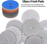 China 13 Packs 4 Inch Diamond Polishing Pad 1500 Grit For Marble for sale