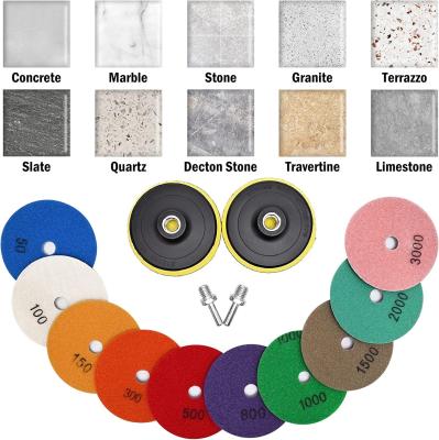China 4 Inch 50-8000 Grit Concrete Polishing Pads Wet / Dry for sale
