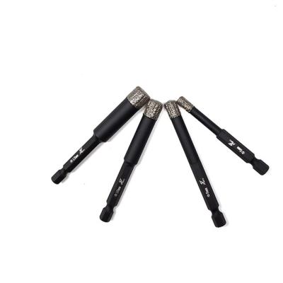 China Black 5-25mm Hexagonal Shank Diamond Drill Core Bit Cooling Wax Brazed for sale