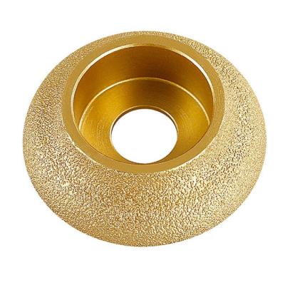 China 10mm 15mm 20mm Quartz Grinding Vacuum Brazed Diamond Cup Wheel Dia 75mm for sale
