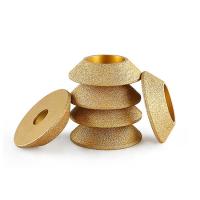 China 10mm 15mm 20mm Wet Stone Grinding Tile Profile Wheel Vacuum Brazed for sale