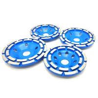 China Granite Concrete Blue 115mm Double Row Cup Grinding Wheel 4.5 Inch for sale