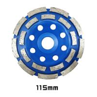 China Granite Concrete Blue 115mm Double Row Cup Grinding Wheel 4.5 Inch for sale