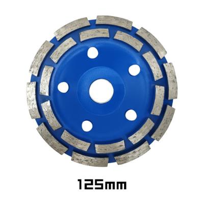 China Blue 5 Inch Double Row Grinding Diamond Cup Wheel Sintered for sale