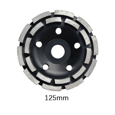China Black 5 Inch 125mm Double Row Diamond Cup Wheel Sintered for sale