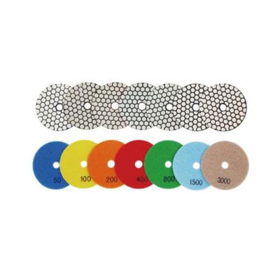 China 100mm 4 Grinder Dry Diamond Polishing Pads 800 1500 3000 BUFF for sale