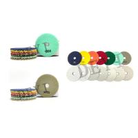 China Flexible 5 Inch 3 Step Diamond Resin Dry Polishing Pads 125mm for sale