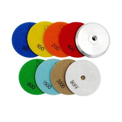 China 4'' Metal Dry Diamond Polishing Pads Granite For Grinder 1.5mm for sale
