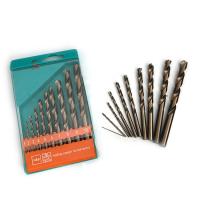 China 10pcs/Set Plating Titanium Cobalt Twist Drill Bit For Metal 118 Degree for sale