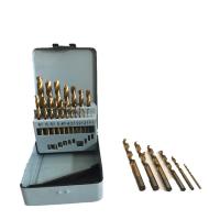 China 19pcs Set Titanium Twist Drill Bit Set High Speed Steel Dia 1-10mm for sale