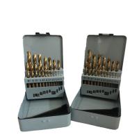 China 19pcs Set Titanium Twist Drill Bit Set High Speed Steel Dia 1-10mm for sale