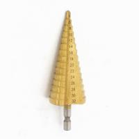China White Steel Step Reamer Straight Shank Titanium Drill Bit Set for sale