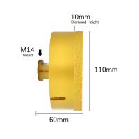 China Golden Vacuum Brazed Diamond Core Drill Bits Hole Saw 110mm for sale