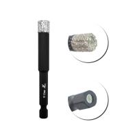 China Black 5-25mm Hexagonal Shank Diamond Drill Core Bit Cooling Wax Brazed for sale