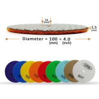 China 4'' Metal Dry Diamond Polishing Pads Granite For Grinder 1.5mm for sale