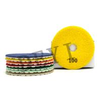 China Flexible 5 Inch 3 Step Diamond Resin Dry Polishing Pads 125mm for sale