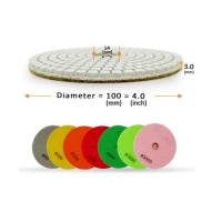 China 100mm Wet Flexible Granite Polishing Diamond Wet Pad Grit Size 50 100 200 for sale