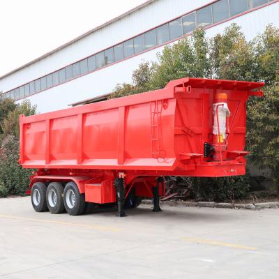 China 60-80ton Side Hydraulic Dump Tipper Trailer Truck Rear Dumper Semi Trailer ISO Certified for sale