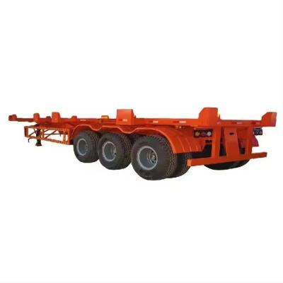 China 50T Load Capacity Flatbed Semi Trailer for Heavy Truck Skeletal/Skeleton Trailer for sale